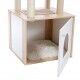 Contemporary Wood Cat Tree with Litter Box Cabinet