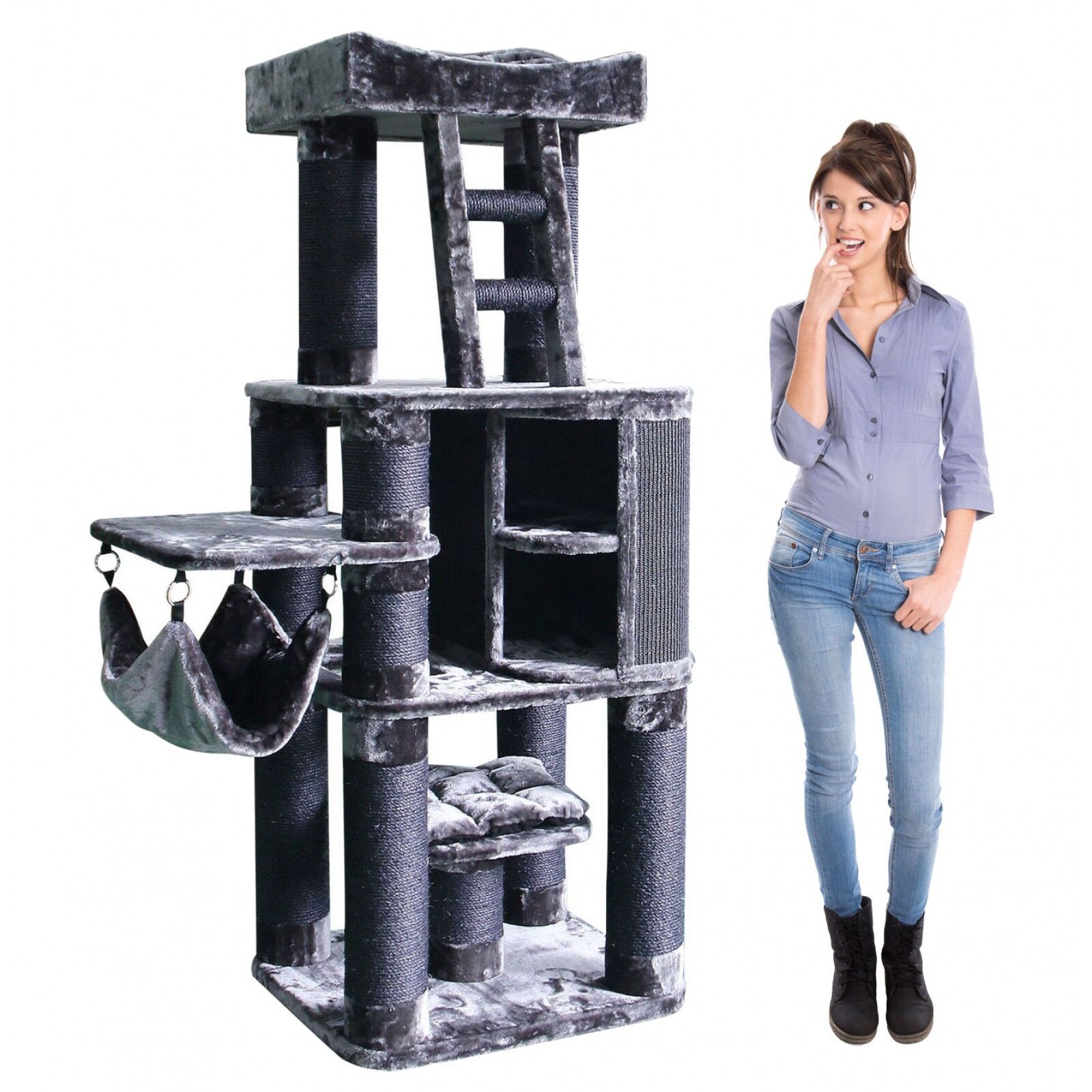 Luxury Cat Condo for Large Cats with Hammock [ Free Shipping ]