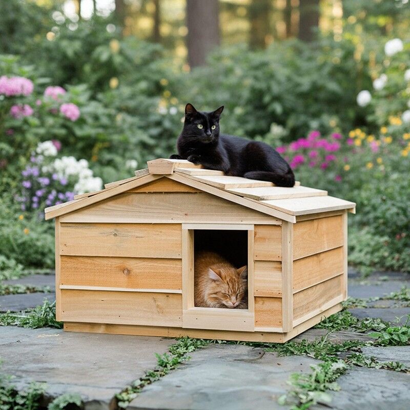 Extra Large Outdoor Cat House for Multiple Cats