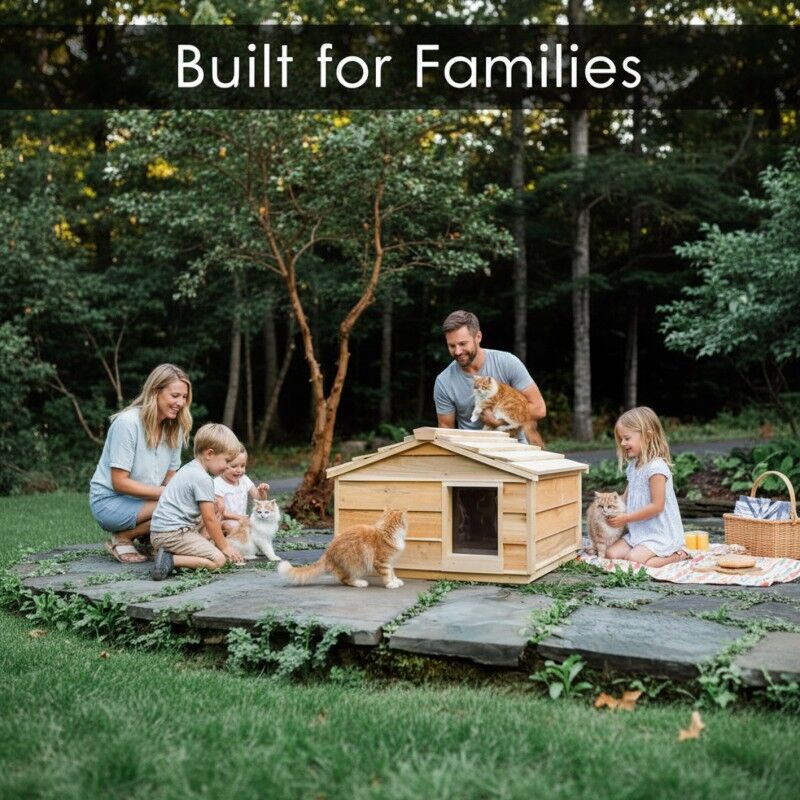 Extra Large Outdoor Cat House for Multiple Cats