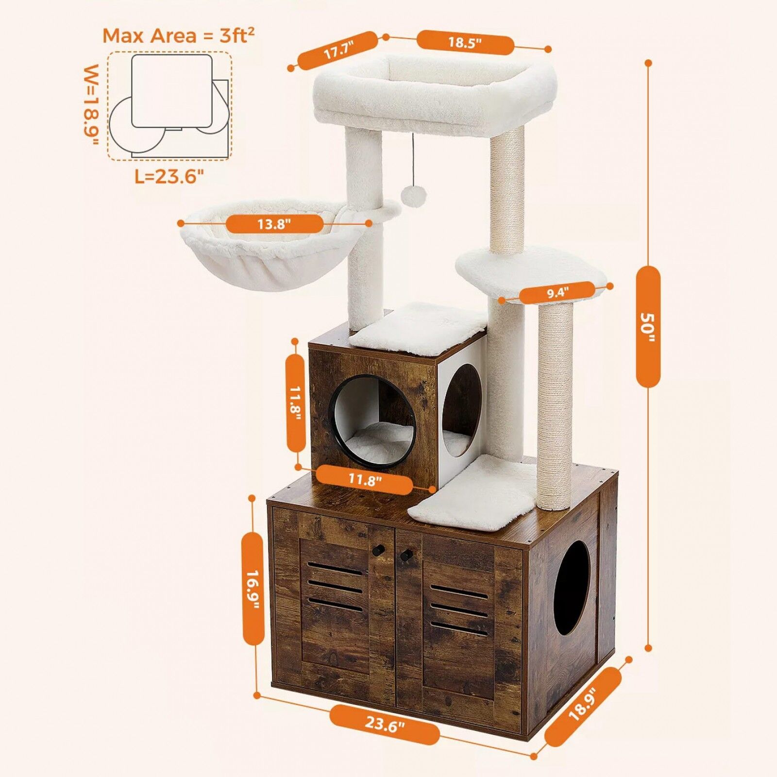 Cat Litter Tray Tree: Contemporary Wooden Cat Playground for Large Cats