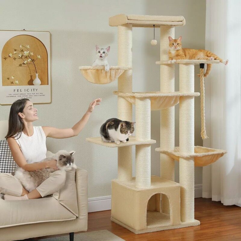 XXL Cat Tree for Large Cats with Two Hammocks