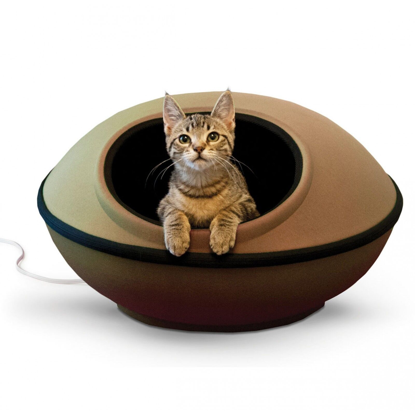 Modern Pod Shaped Heated Cat Bed